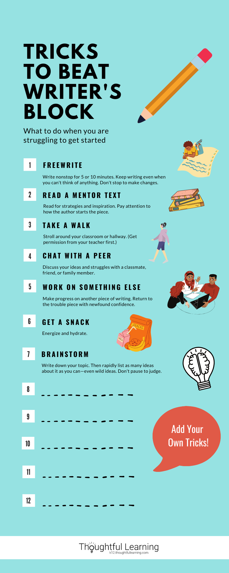 Tricks to Beat Writer's Block | Thoughtful Learning K-12